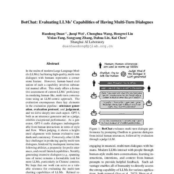 Botchat Evaluating Llms Capabilities Of Having Multi Turn Dialogues Acl Anthology