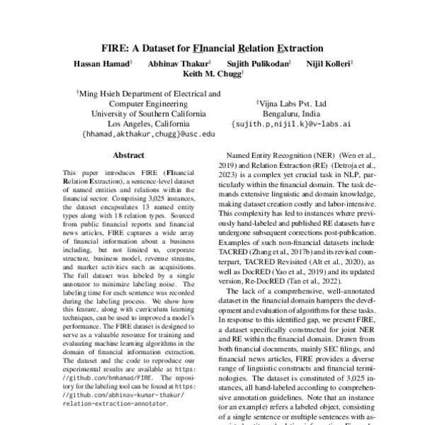 FIRE: A Dataset for Financial Relation Extraction - ACL Anthology