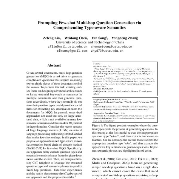 Prompting Few-shot Multi-hop Question Generation via Comprehending Type-aware Semantics - ACL ...