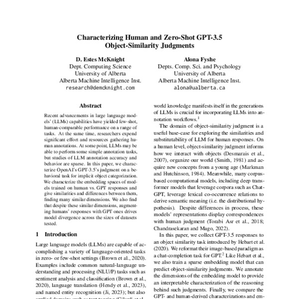 Characterizing Human and Zero-Shot GPT-3.5 Object-Similarity Judgments - ACL Anthology