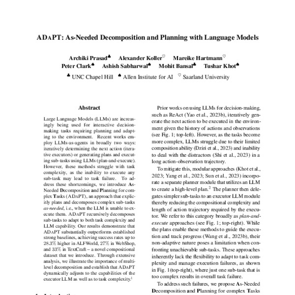 Adapt As Needed Decomposition And Planning With Language Models Acl Anthology