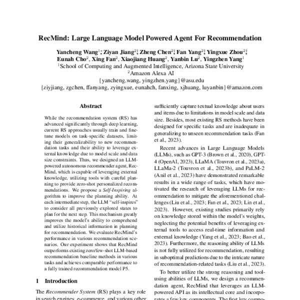 RecMind: Large Language Model Powered Agent For Recommendation - ACL Anthology