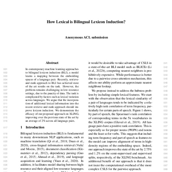 How Lexical is Bilingual Lexicon Induction? - ACL Anthology