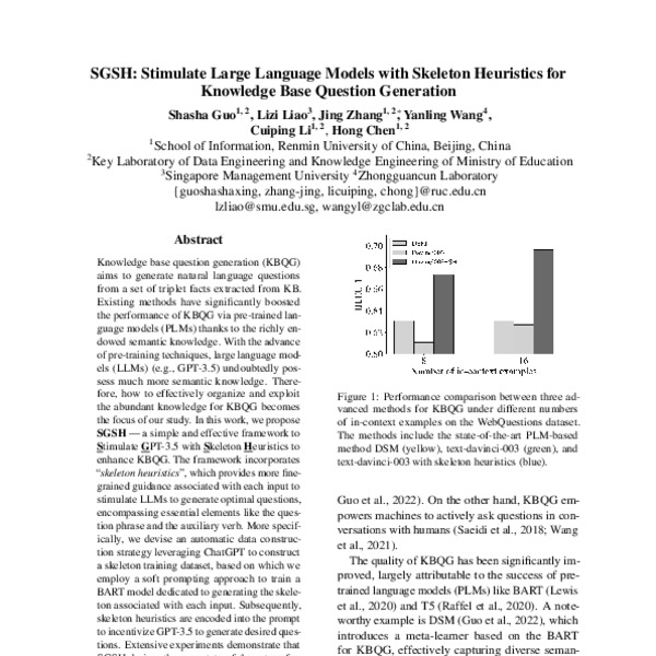 SGSH: Stimulate Large Language Models with Skeleton Heuristics for ...