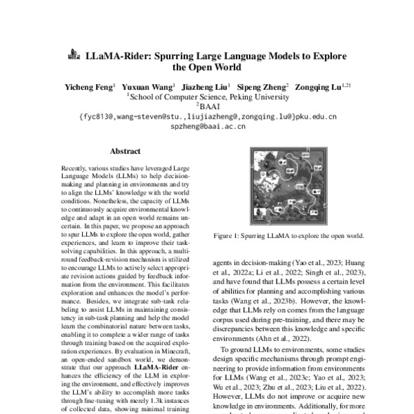 LLaMA-Rider: Spurring Large Language Models to Explore the Open World ...