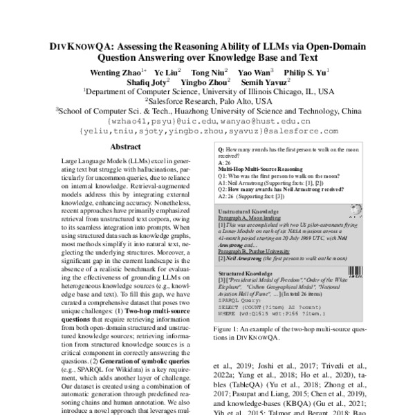 Divknowqa Assessing The Reasoning Ability Of Llms Via Open Domain Question Answering Over