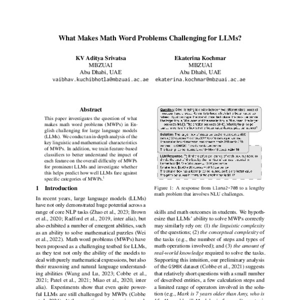 What Makes Math Word Problems Challenging for LLMs? - ACL Anthology