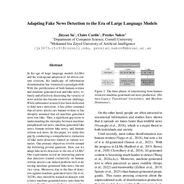 Adapting Fake News Detection to the Era of Large Language Models - ACL ...