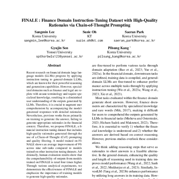 FINALE : Finance Domain Instruction-Tuning Dataset with High-Quality ...