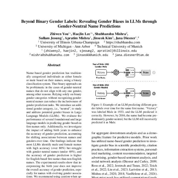 Beyond Binary Gender Labels: Revealing Gender Bias in LLMs through Gender-Neutral Name ...