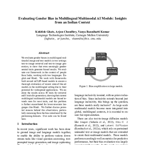 Evaluating Gender Bias in Multilingual Multimodal AI Models: Insights ...