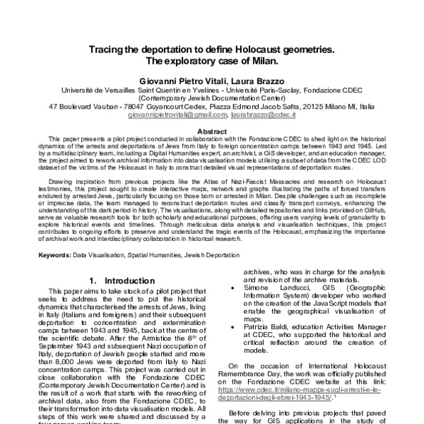 Tracing the deportation to define Holocaust geometries. The exploratory ...