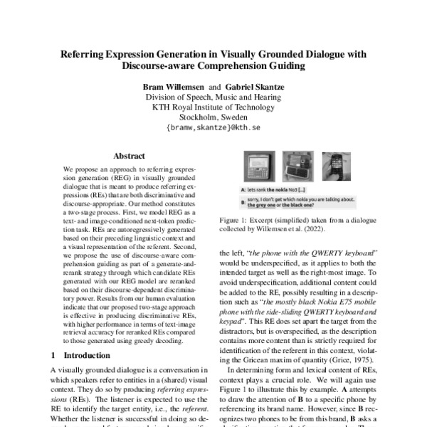 Referring Expression Generation in Visually Grounded Dialogue with Discourse-aware Comprehension ...