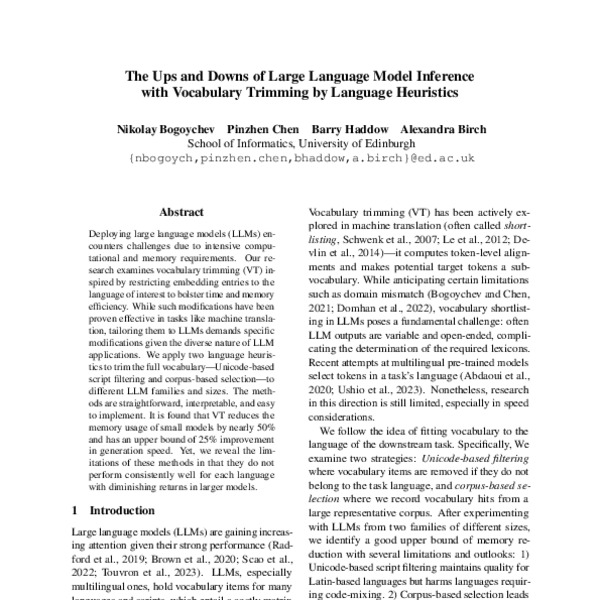 The Ups and Downs of Large Language Model Inference with Vocabulary Trimming by Language ...