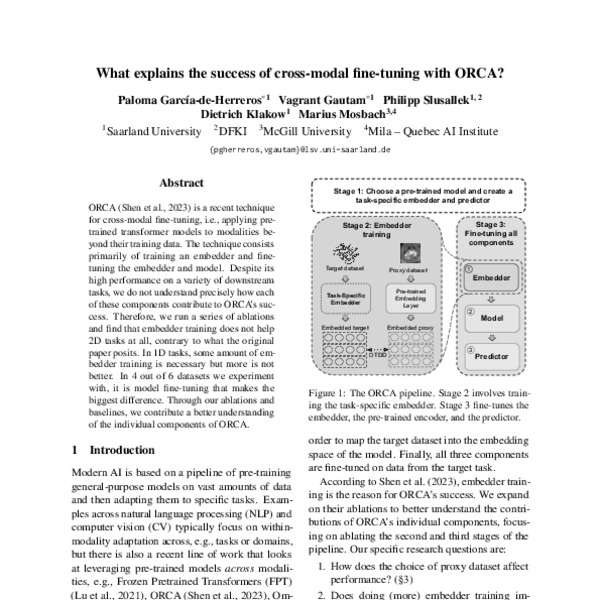 What explains the success of cross-modal fine-tuning with ORCA? - ACL ...
