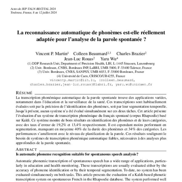 La reconnaissance automatique de phonèmes est-elle réellement adaptée ...