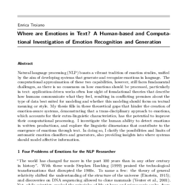 Where are Emotions in Text? A Human-based and Computational ...