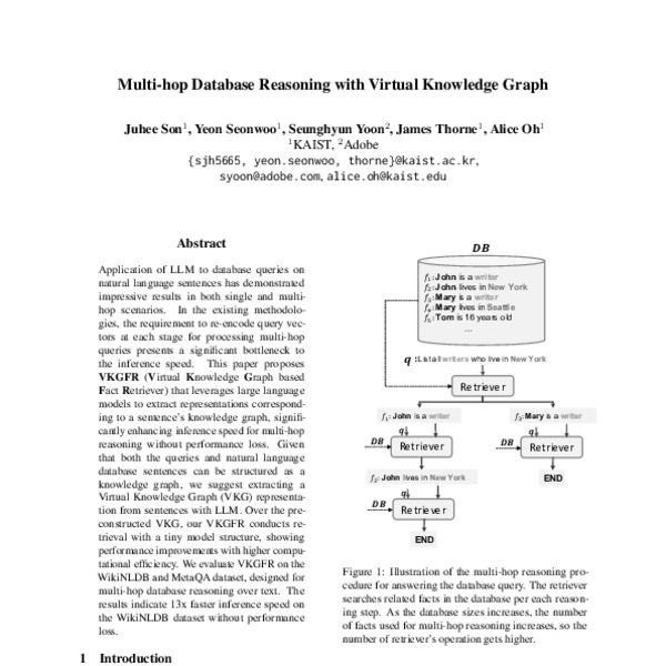 Multi Hop Database Reasoning With Virtual Knowledge Graph Acl Anthology
