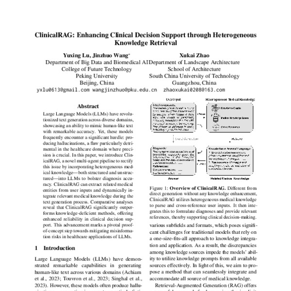 ClinicalRAG: Enhancing Clinical Decision Support through Heterogeneous Knowledge Retrieval - ACL ...