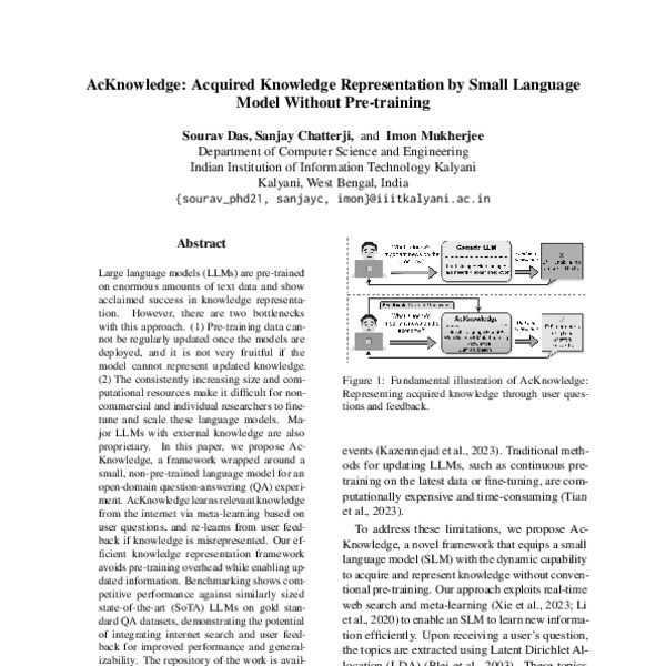 AcKnowledge: Acquired Knowledge Representation by Small Language Model ...