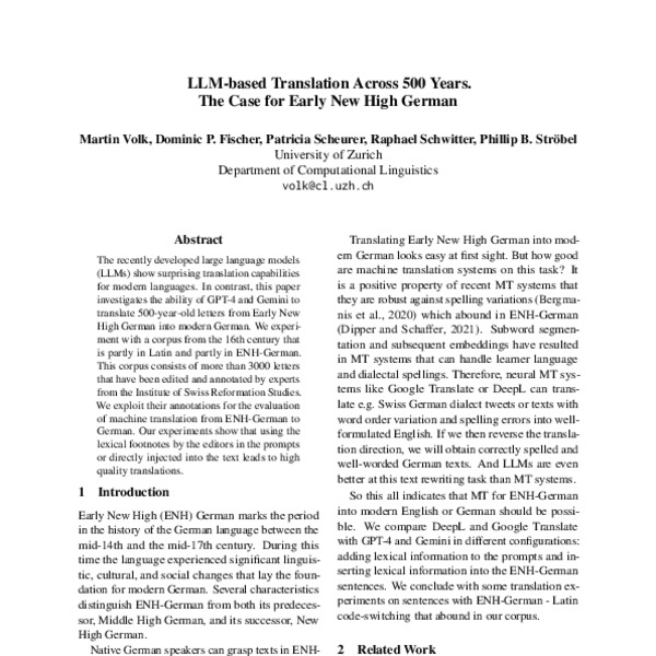 LLM-based Translation Across 500 Years. The Case for Early New High ...