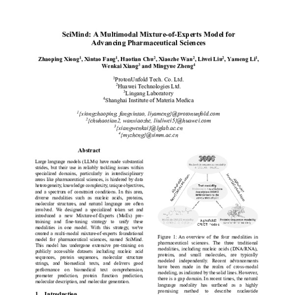 SciMind: A Multimodal Mixture-of-Experts Model for Advancing ...