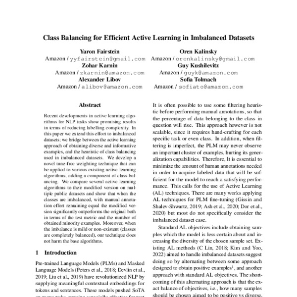 Class Balancing For Efficient Active Learning In Imbalanced Datasets Acl Anthology