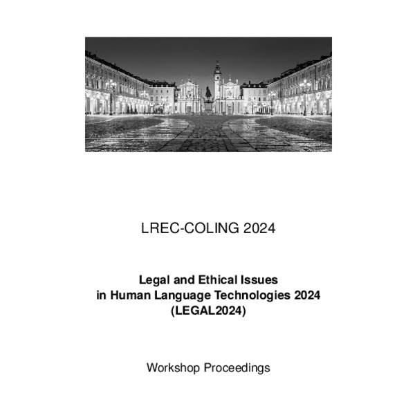 Proceedings of the Workshop on Legal and Ethical Issues in Human ...