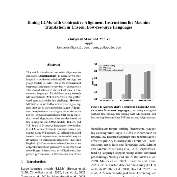 Tuning LLMs with Contrastive Alignment Instructions for Machine Translation in Unseen, Low ...