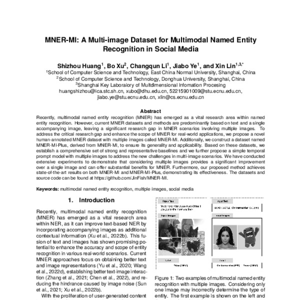 MNER-MI: A Multi-image Dataset for Multimodal Named Entity Recognition in Social Media - ACL ...