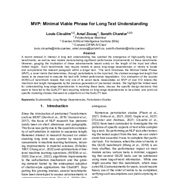MVP: Minimal Viable Phrase for Long Text Understanding - ACL Anthology