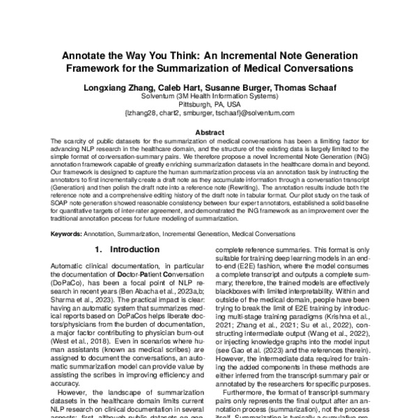 Annotate the Way You Think: An Incremental Note Generation Framework ...