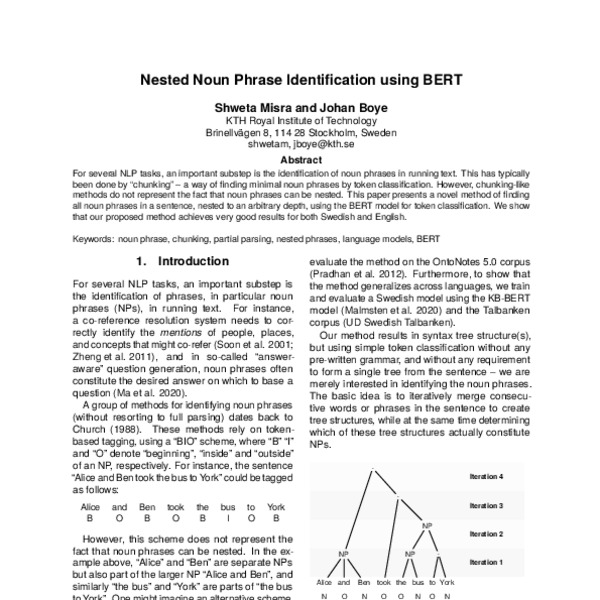 Nested Noun Phrase Identification Using Bert Acl Anthology