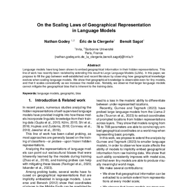 On The Scaling Laws Of Geographical Representation In Language Models Acl Anthology