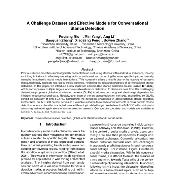 A Challenge Dataset and Effective Models for Conversational Stance Detection - ACL Anthology