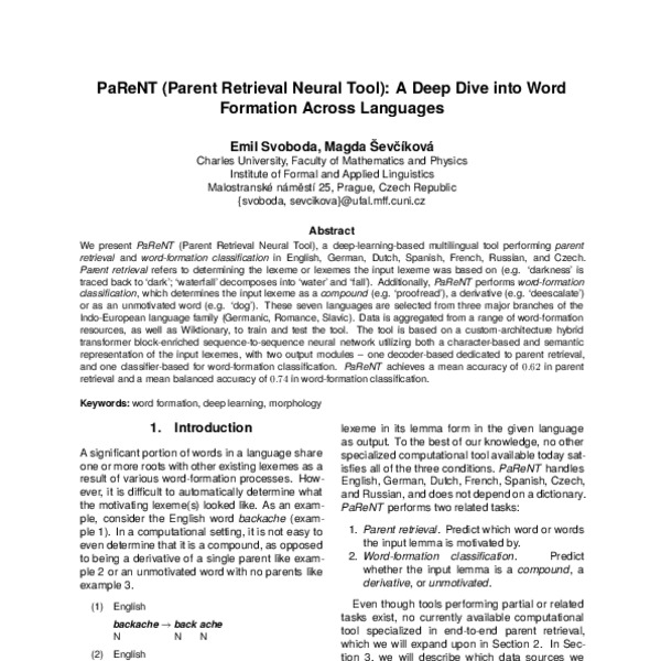 PaReNT (Parent Retrieval Neural Tool): A Deep Dive into Word Formation ...
