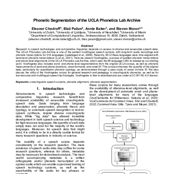 Phonetic Segmentation of the UCLA Phonetics Lab Archive - ACL Anthology