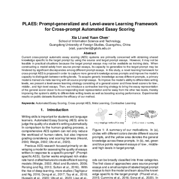 PLAES: Prompt-generalized and Level-aware Learning Framework for Cross-prompt Automated Essay ...