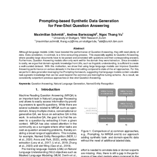 Prompting-based Synthetic Data Generation for Few-Shot Question Answering - ACL Anthology