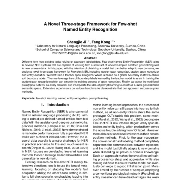A Novel Three-stage Framework for Few-shot Named Entity Recognition - ACL Anthology