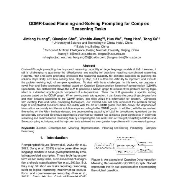 QDMR-based Planning-and-Solving Prompting for Complex Reasoning Tasks - ACL Anthology