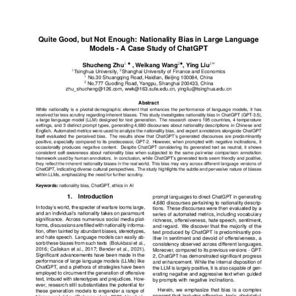Quite Good, but Not Enough: Nationality Bias in Large Language Models ...