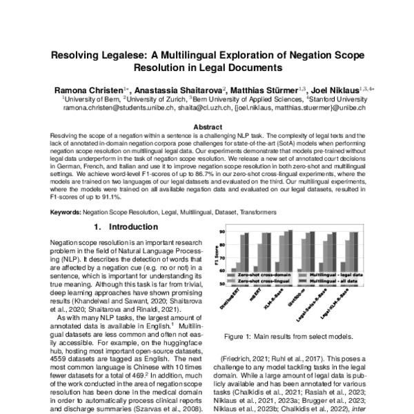 Resolving Legalese: A Multilingual Exploration of Negation Scope Resolution in Legal Documents ...