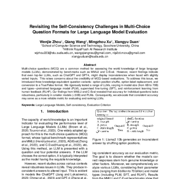 Revisiting the Self-Consistency Challenges in Multi-Choice Question Formats for Large Language ...