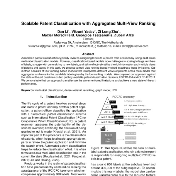 Scalable Patent Classification With Aggregated Multi View Ranking Acl Anthology