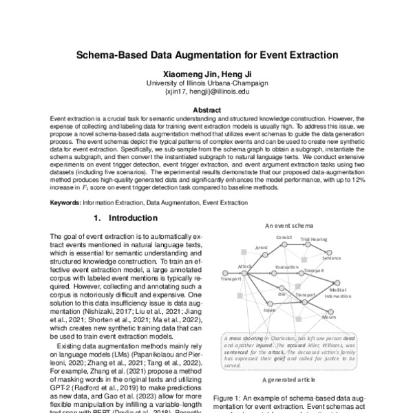 Schema Based Data Augmentation For Event Extraction Acl Anthology