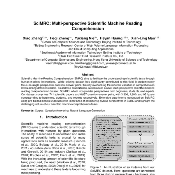 SciMRC: Multi-perspective Scientific Machine Reading Comprehension - ACL Anthology