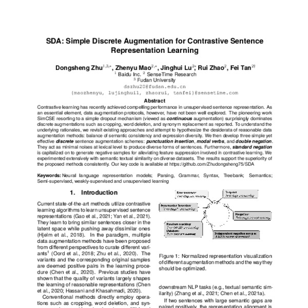 Sda Simple Discrete Augmentation For Contrastive Sentence Representation Learning Acl Anthology
