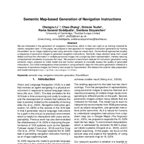 Semantic Map-based Generation of Navigation Instructions - ACL Anthology