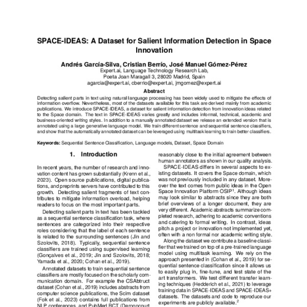 SPACE-IDEAS: A Dataset for Salient Information Detection in Space ...